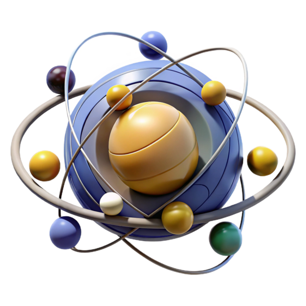 Atomic Structure 3d Model Of Electron Orbits 56596167 Png