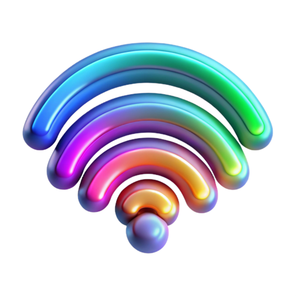 Colorful 3D Wifi Symbol Network Connection Icon 56599069 PNG