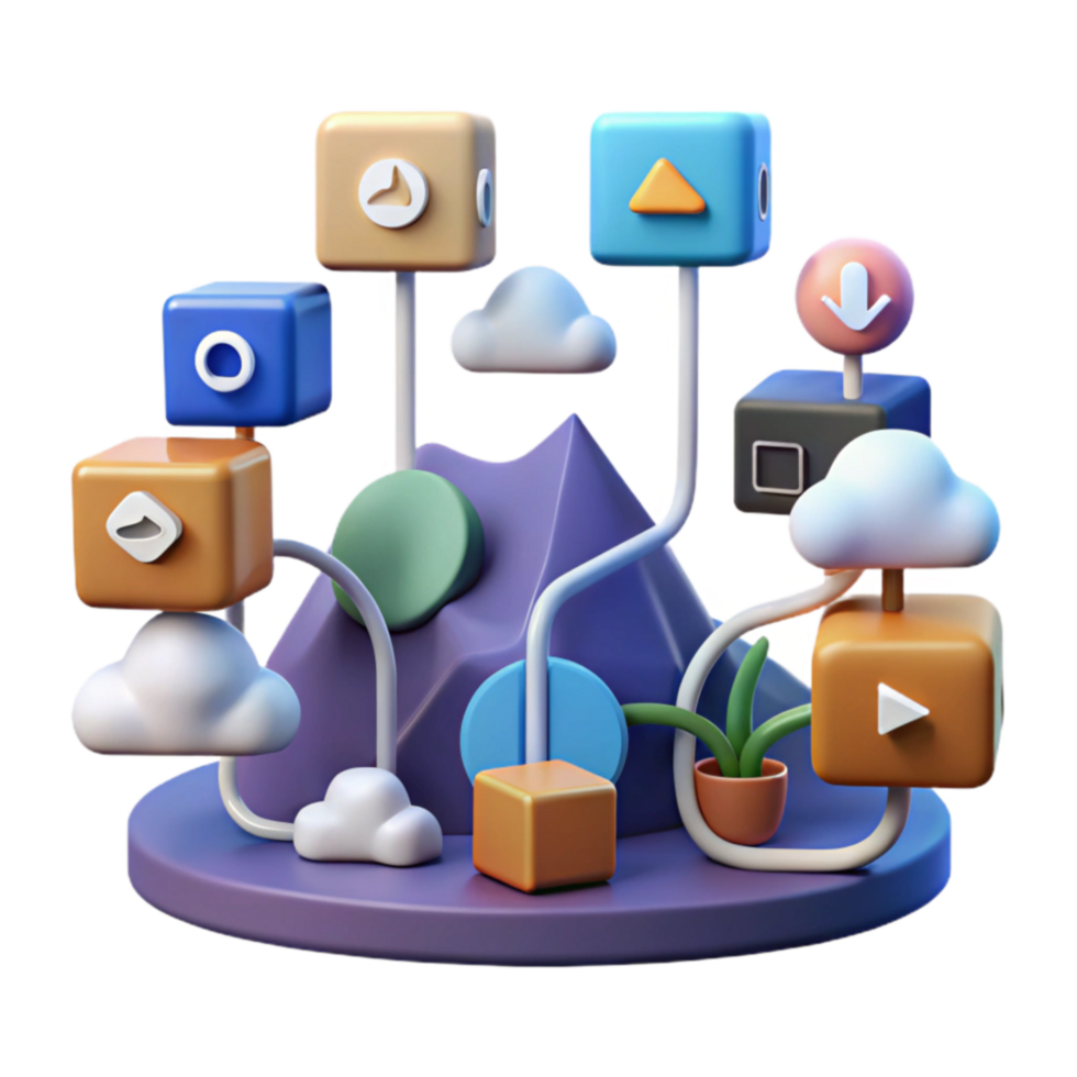 Abstract Data Visualization Network Cloud And Digital Connections