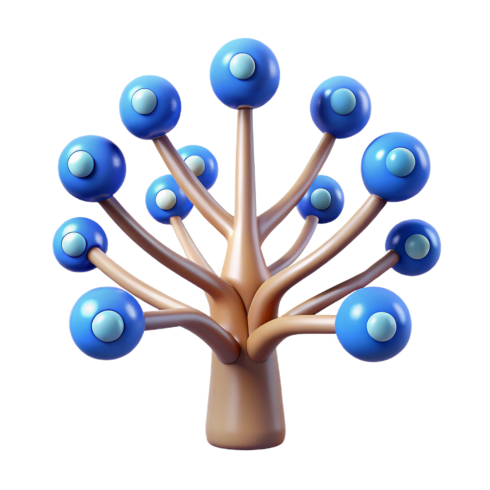 Abstract Tree Network Connections Growth System Structure Branches Nodes 3d Render