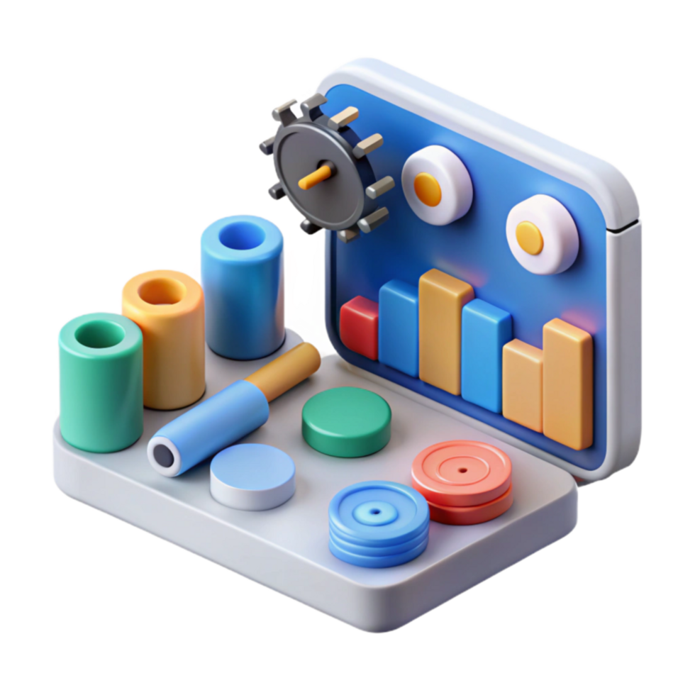 serene classic Data Analysis Dashboard Visualizing Insights with 3D ...