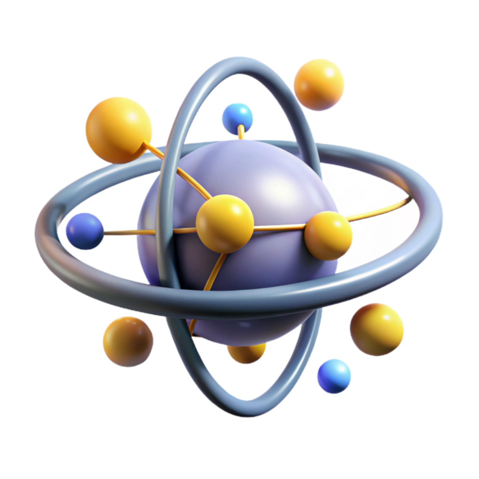 Abstract Atomic Structure 3d Model Of Molecular System 56600353 Png