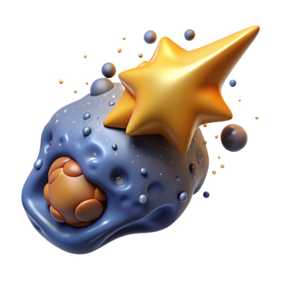 Wonderful Vintage Abstract 3d Render Starry Cosmic Blob High Quality