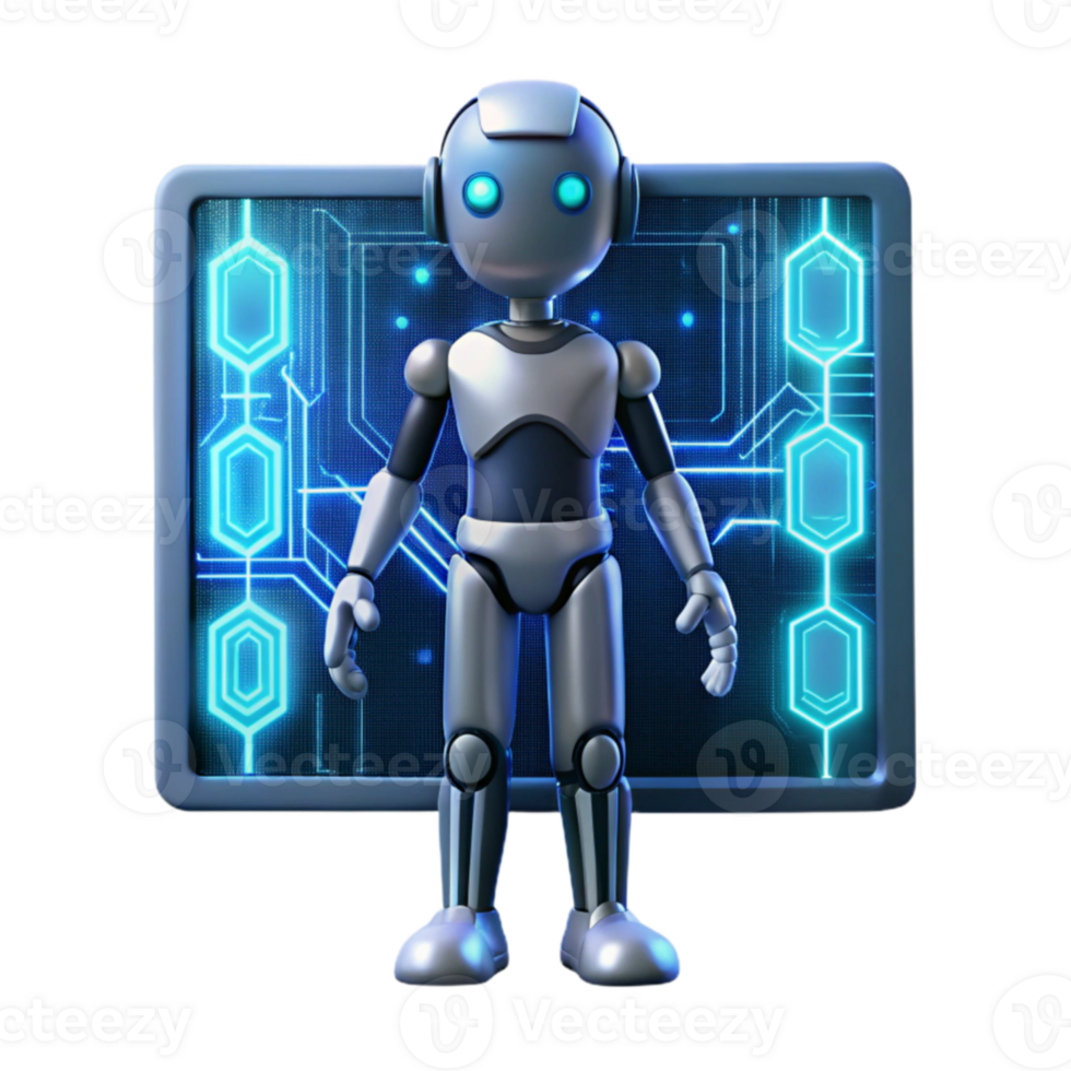 elegant classic Friendly Robot 3D Render detailed 56602612 PNG