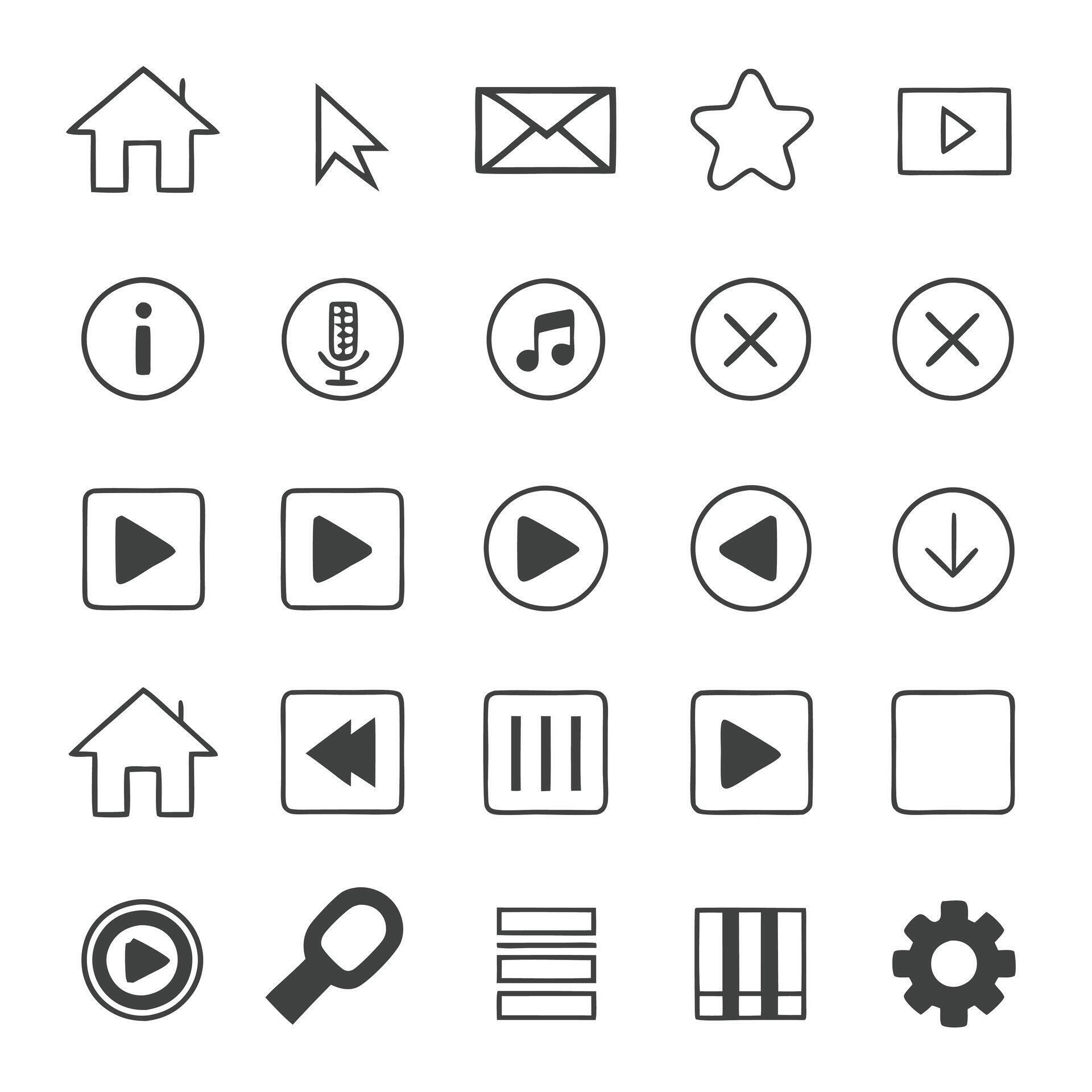 UI UX Outline Icons Digital Interface Elements 56608101 Vector Art at Vecteezy