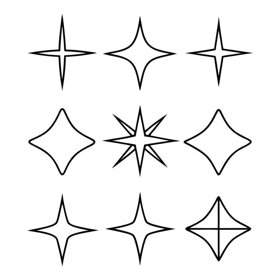 Nine Sparkling Starburst Shapes Design Elements for Graphics 56613134 Vector Art at Vecteezy
