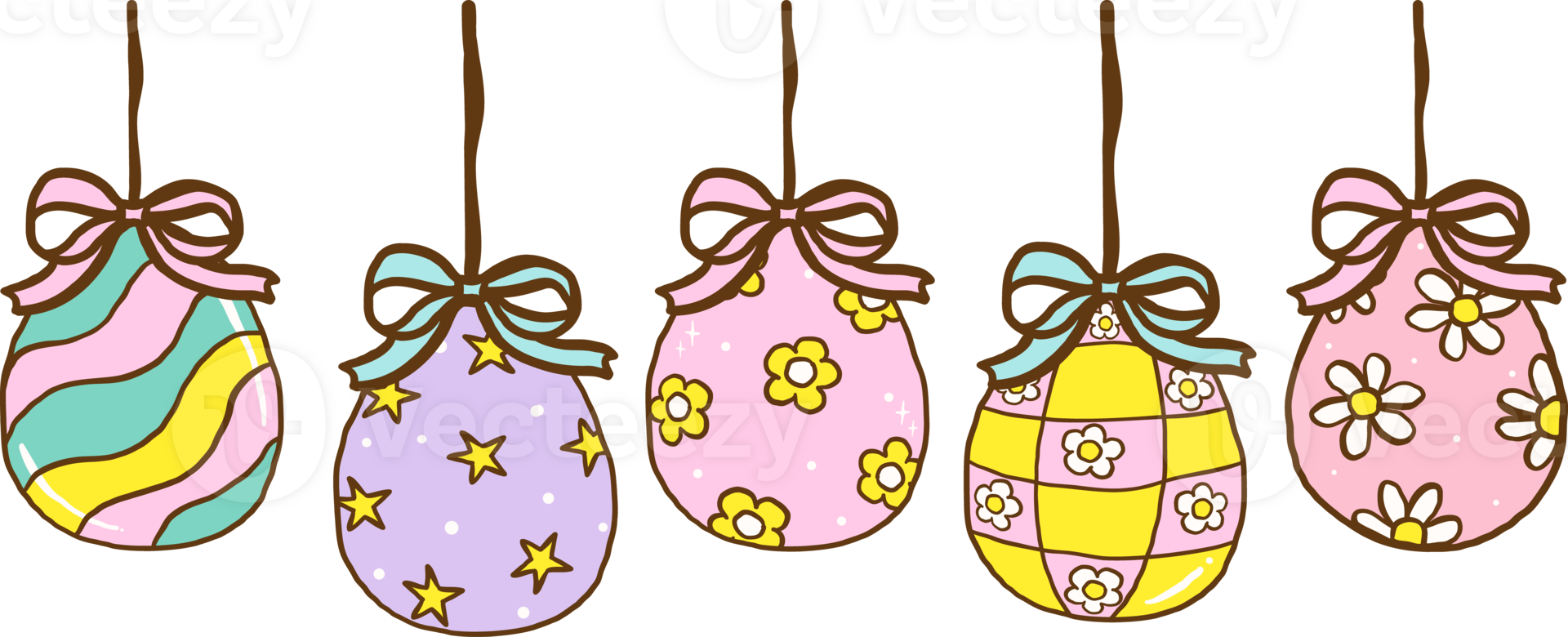 Groovy Coquette Easter Eggs Banner 56614444 PNG