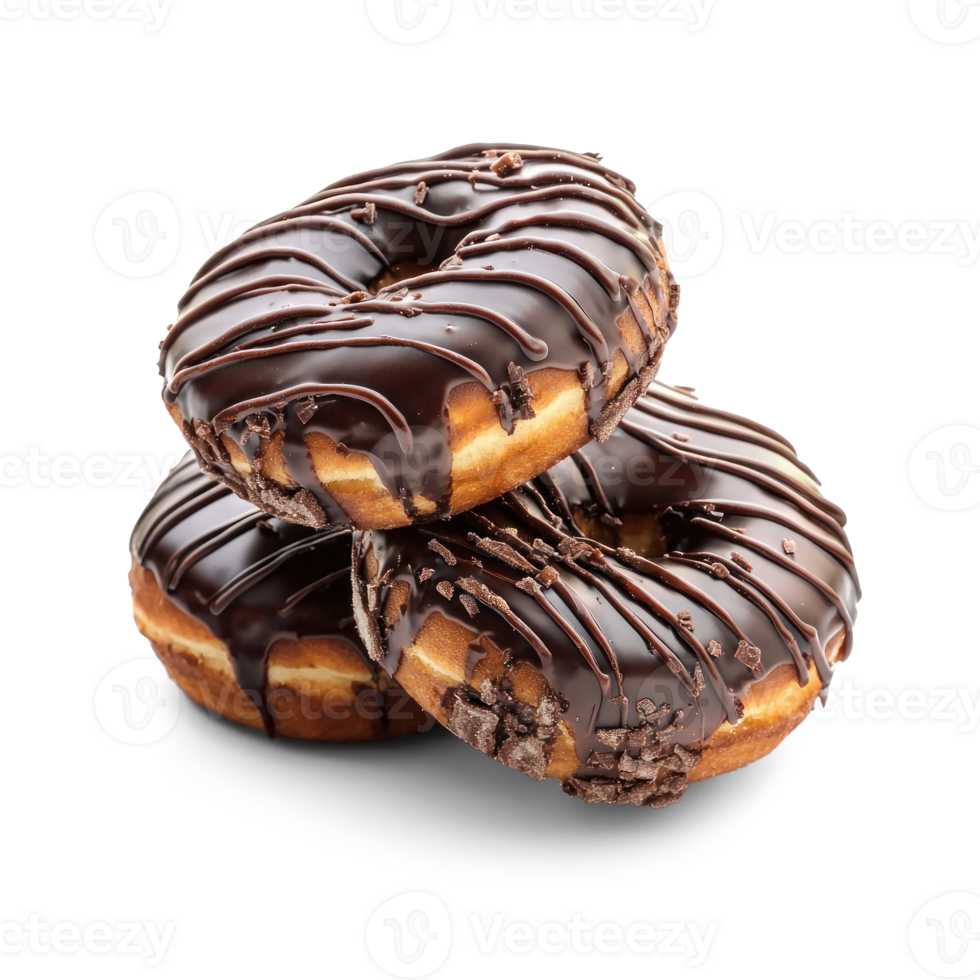 three chocolate glazed donuts on a white background 56615249 PNG three chocolate glazed donuts on a white background 56615249 PNG