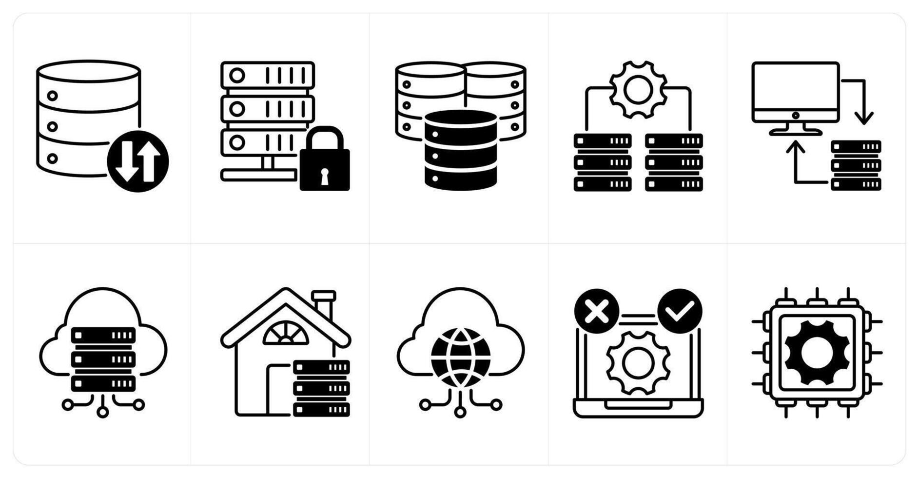 Set Of Of 10 Technology Icons As Big Data Secure Server Data Center 56617601 Vector Art At