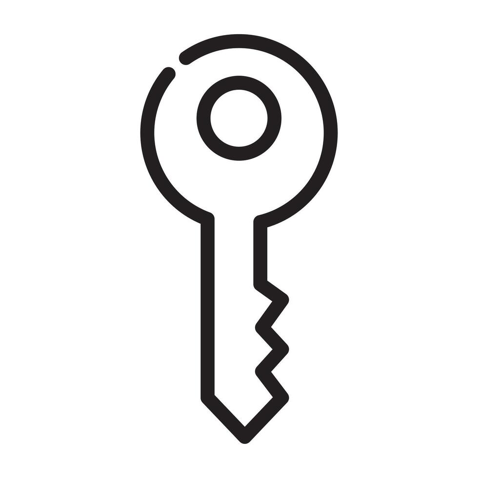 Key Outline Icon Security And Access Symbol Black And White