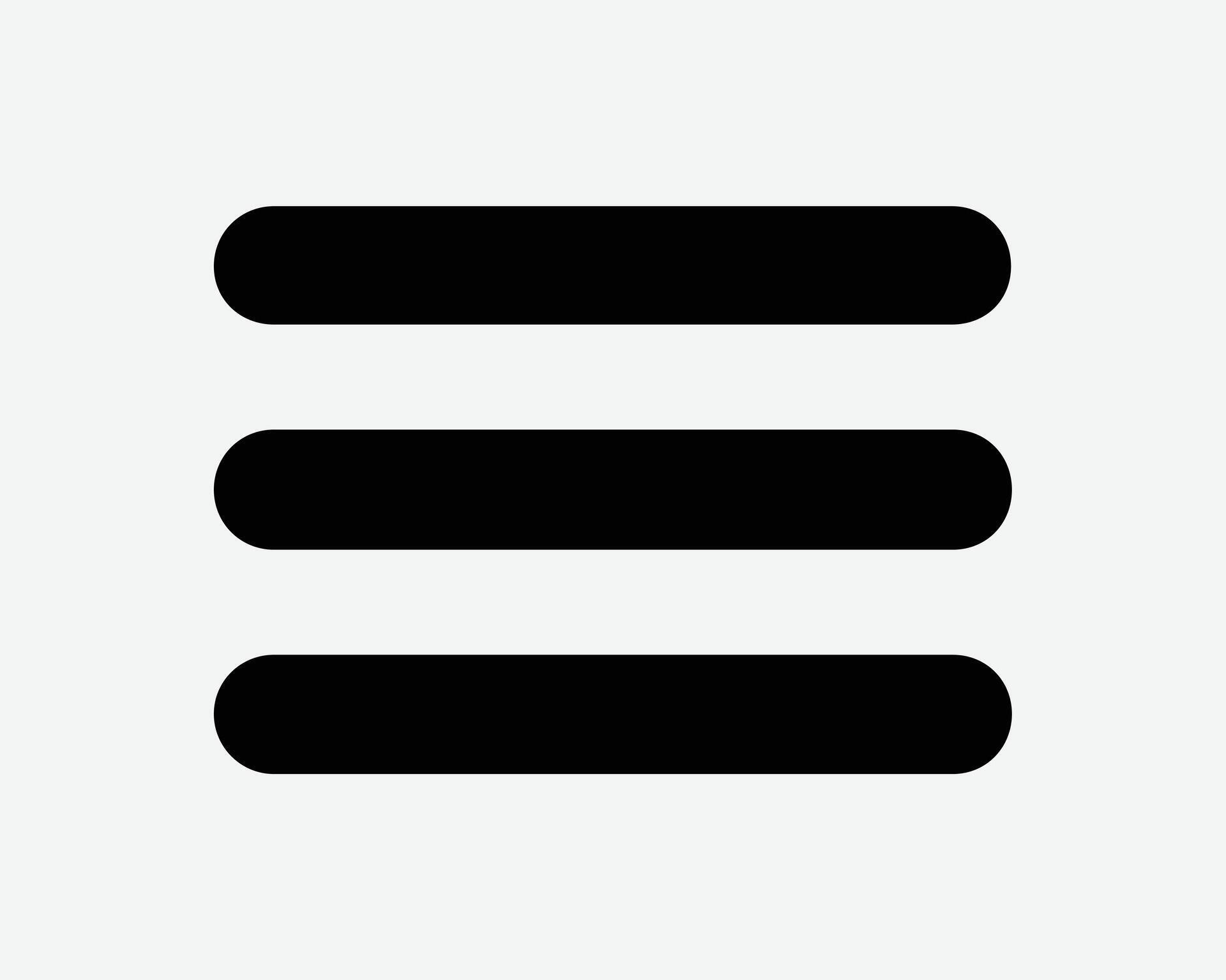 Hamburger Menu Selection Three Lines Option Website Navigation Navigate Open List Icon Black ...