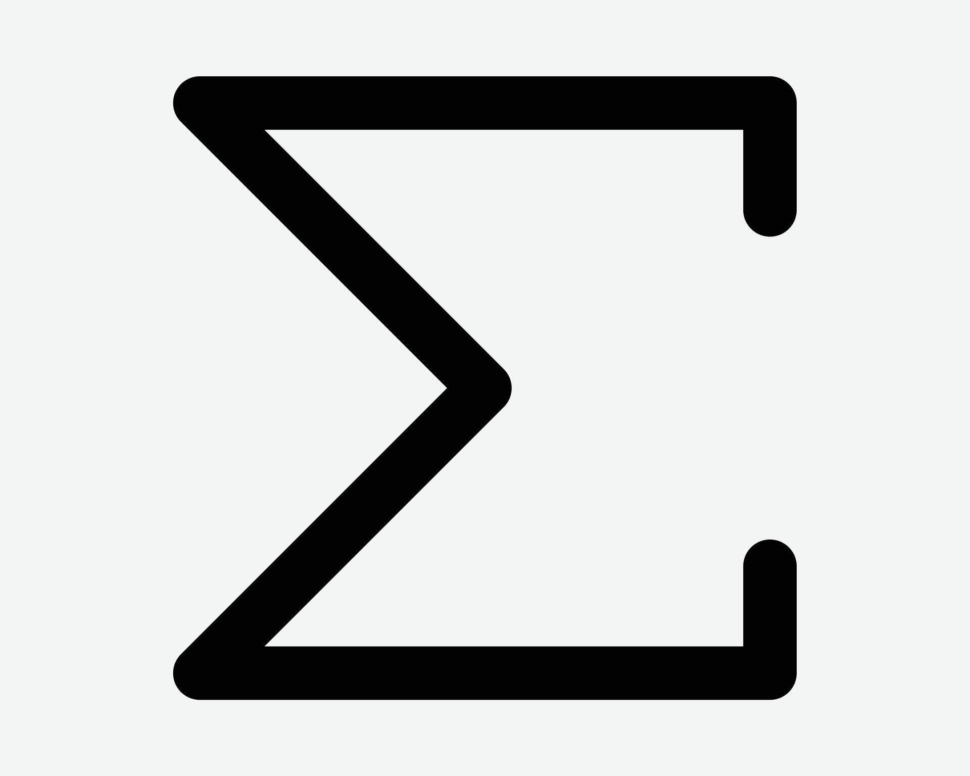 Sigma Shape Outline Line Math Greek Alphabet Number Numeral Mathematics Equation Icon Black ...