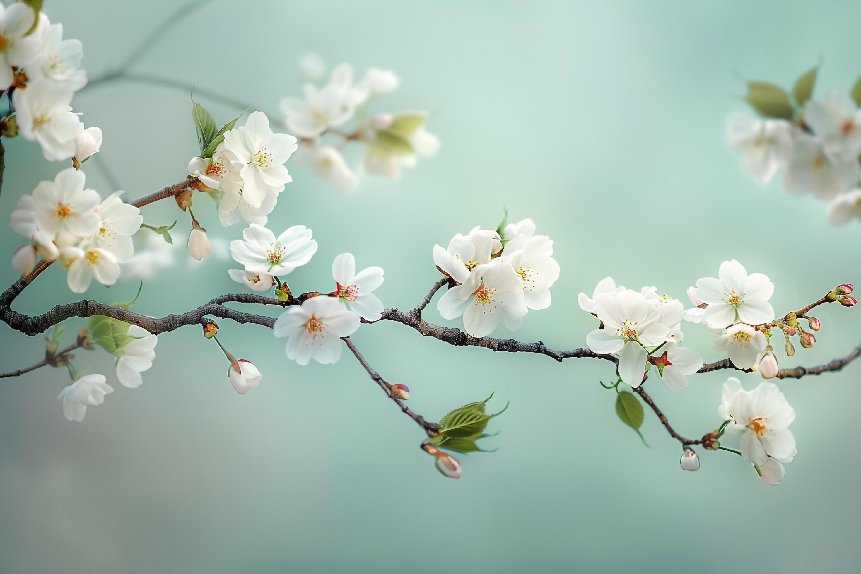 Flowering Spring Trees with Buds Bloomed and Nature Background 56624881 ...