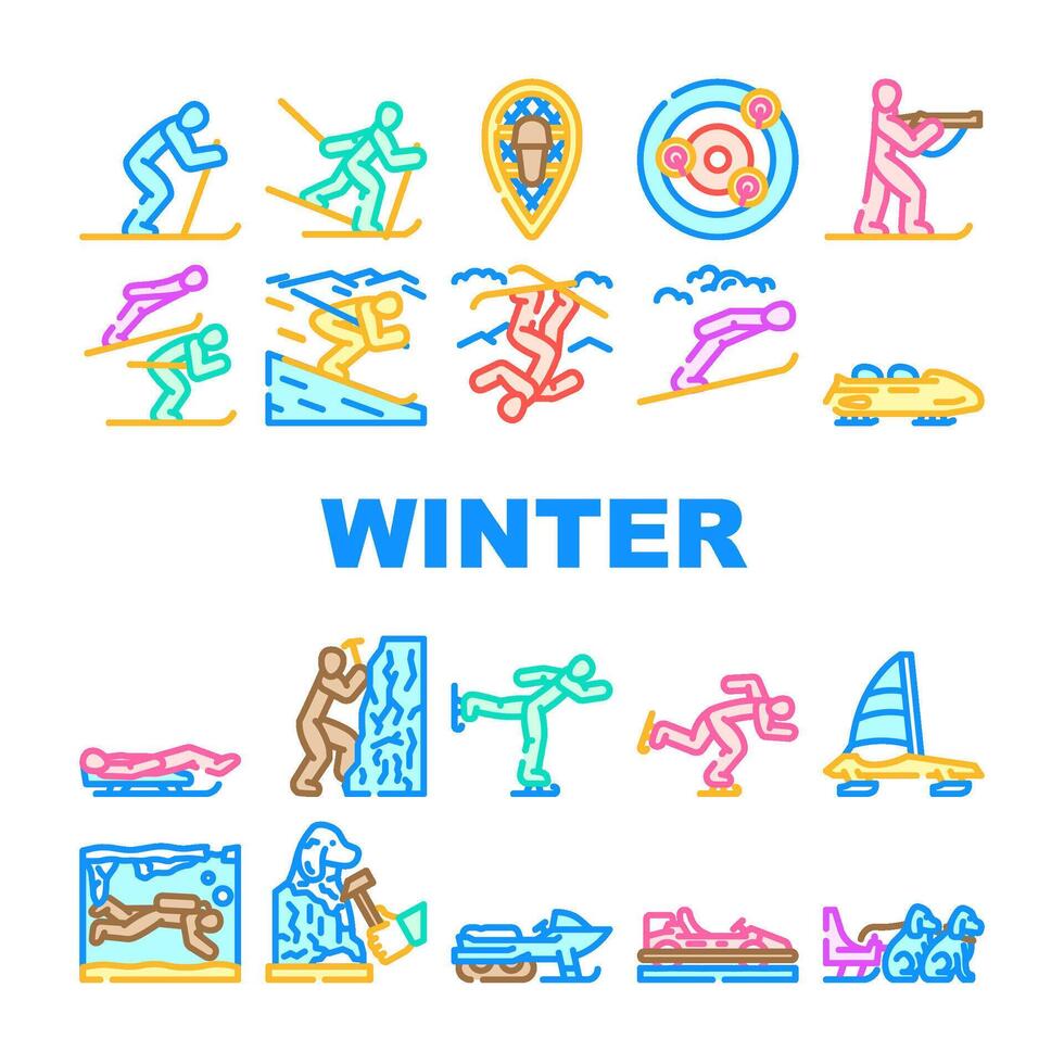 winter sport skiing snowboarding icons set 56627630 Vector Art at Vecteezy