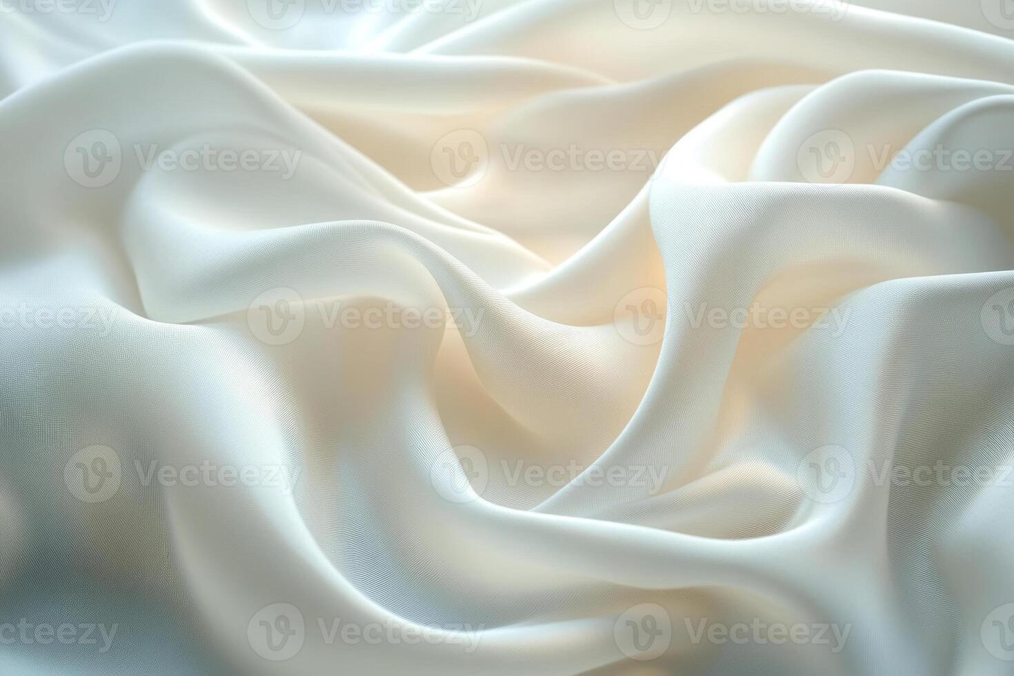 A close-up of flowing cream-colored silk fabric, creating an elegant and soft texture. 56656518 ...