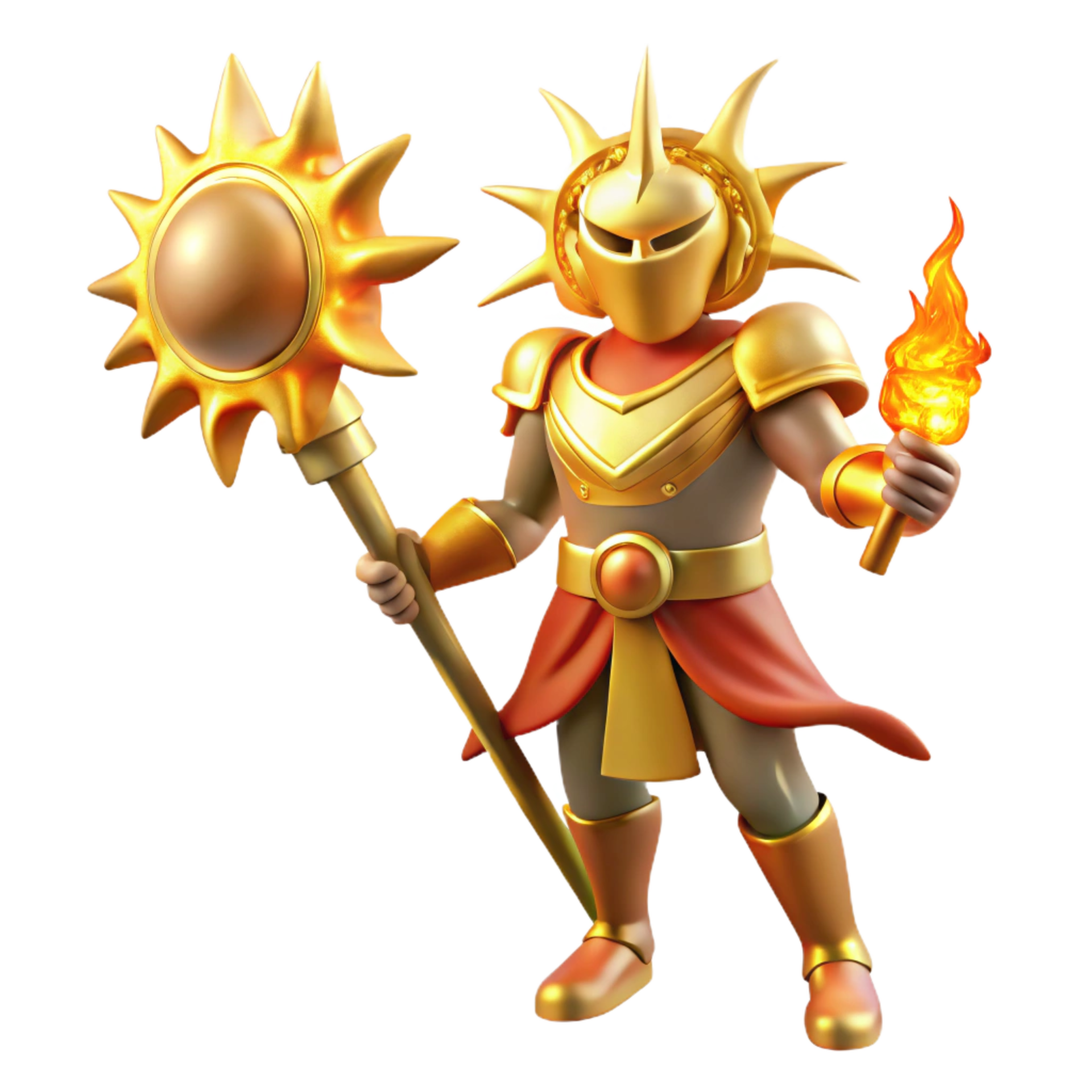 Golden Sun Knight 3D Render 56667967 PNG