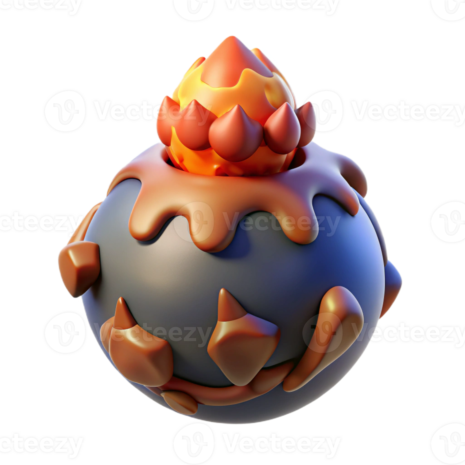 extraordinary minimalist 3D Cartoon Planet,Lava,Fire,Volcano exclusive 56669358 PNG