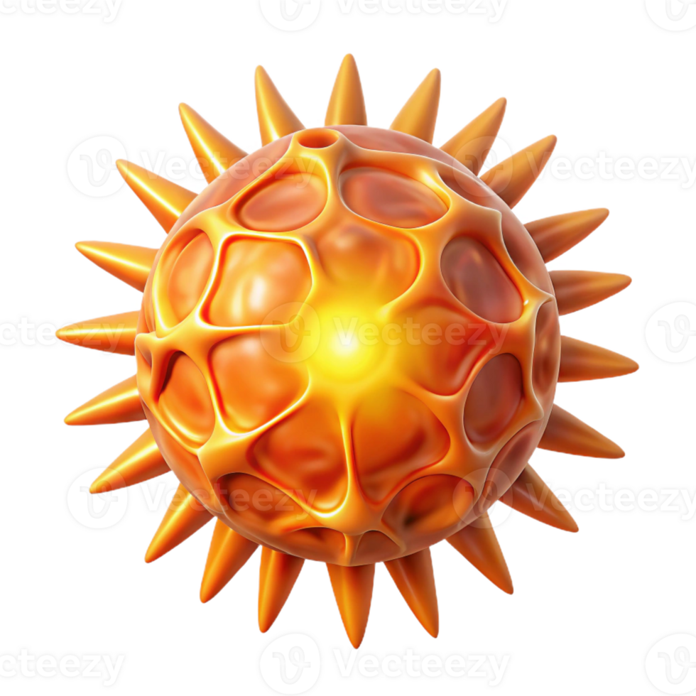 beautiful classic 3D Orange Spiky Cell Illustration detailed 56674346 PNG