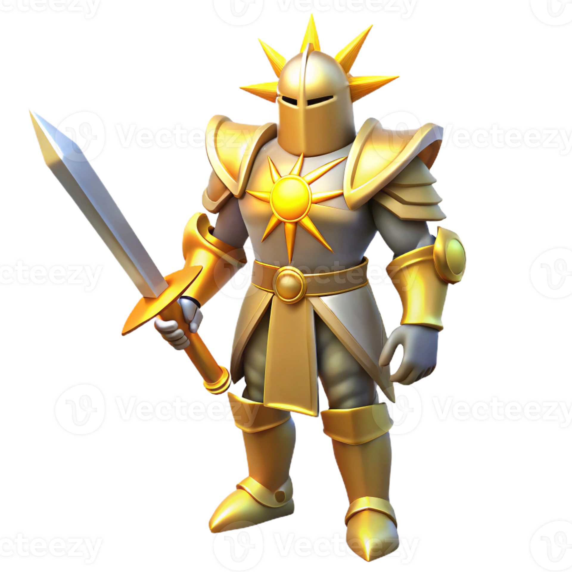 beautiful classic Golden Sun Knight 3D Illustration exclusive 56674406 PNG
