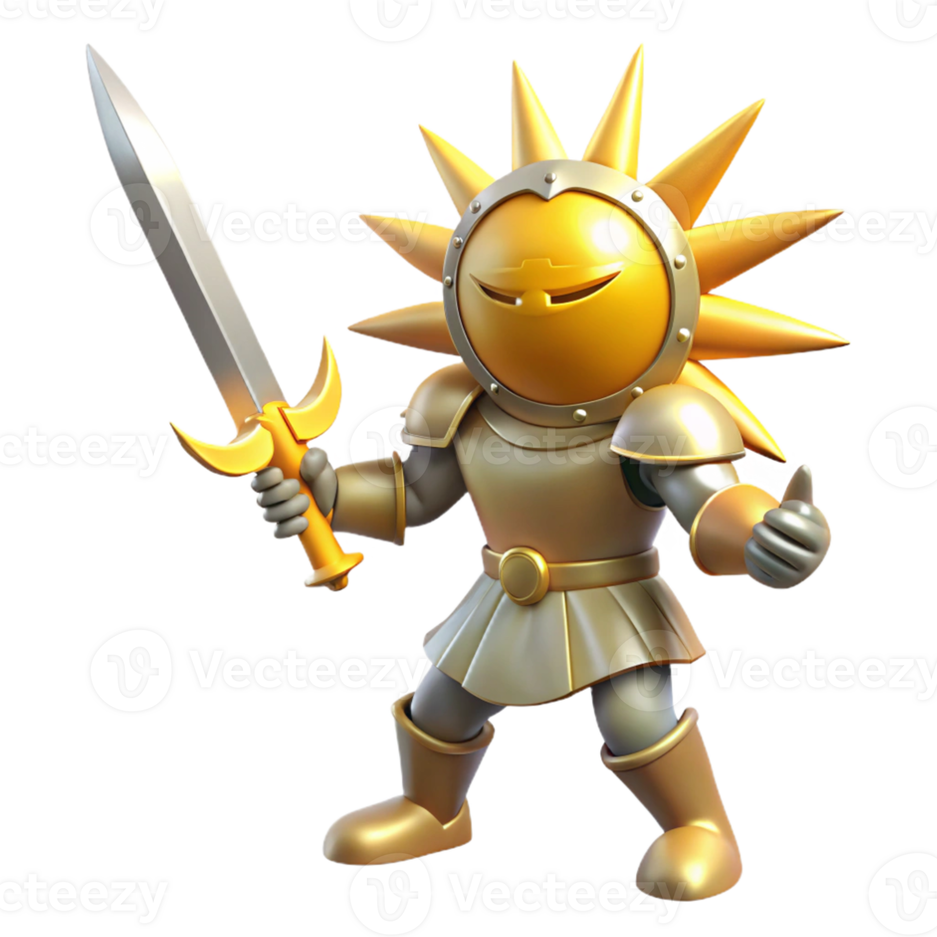 wonderful abstract Golden Sun Knight 3D Illustration professional 56676675 PNG
