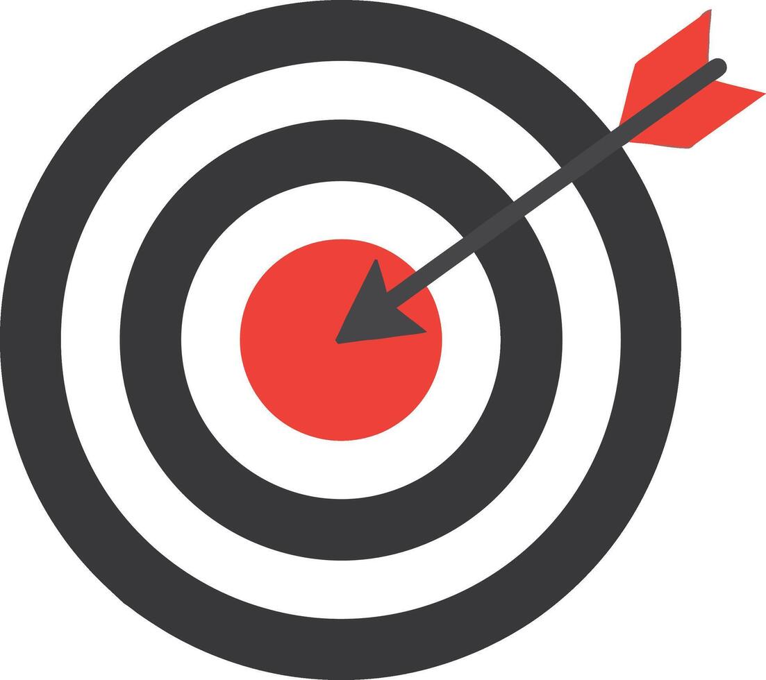 Circular target with bold black and red colors featuring an arrow ...