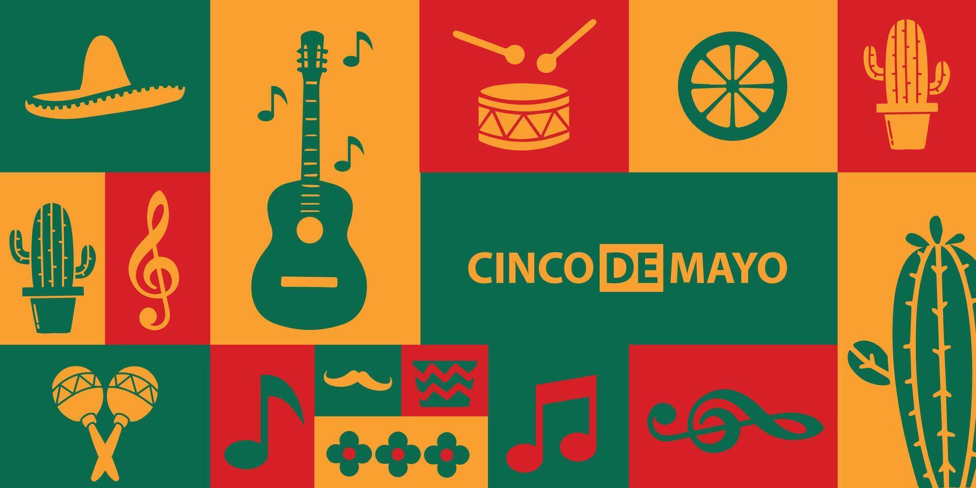 cinco de mayo is a celebration of mexican culture background on red green and yellow color ...