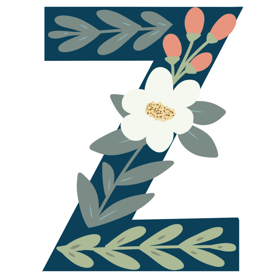 Floral Alphabet letter Z 56694823 PNG