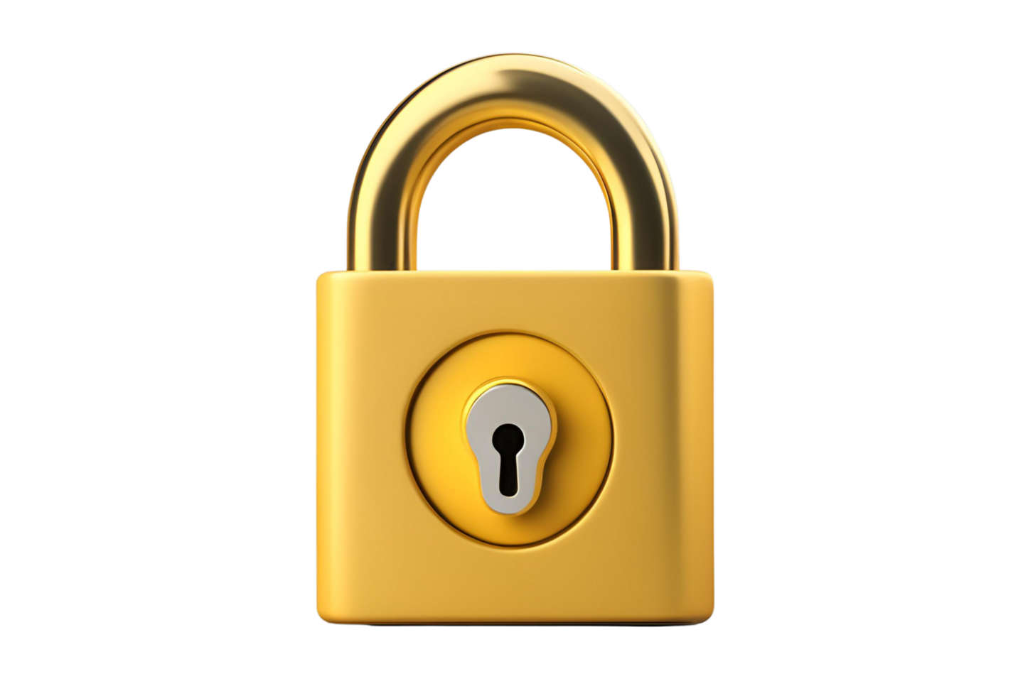 3d Yellow Padlock Icon Data Security Privacy Protection Password Access Isolated Background