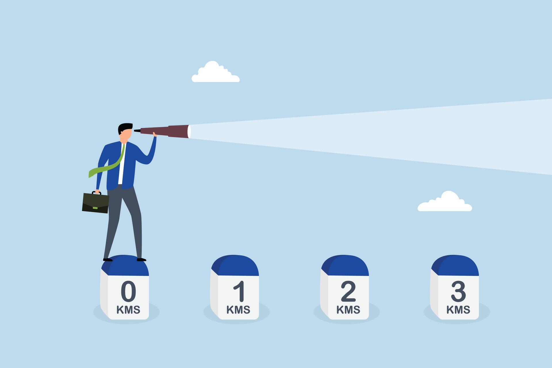 Start new journey, entrepreneur peers through telescope to observe ...