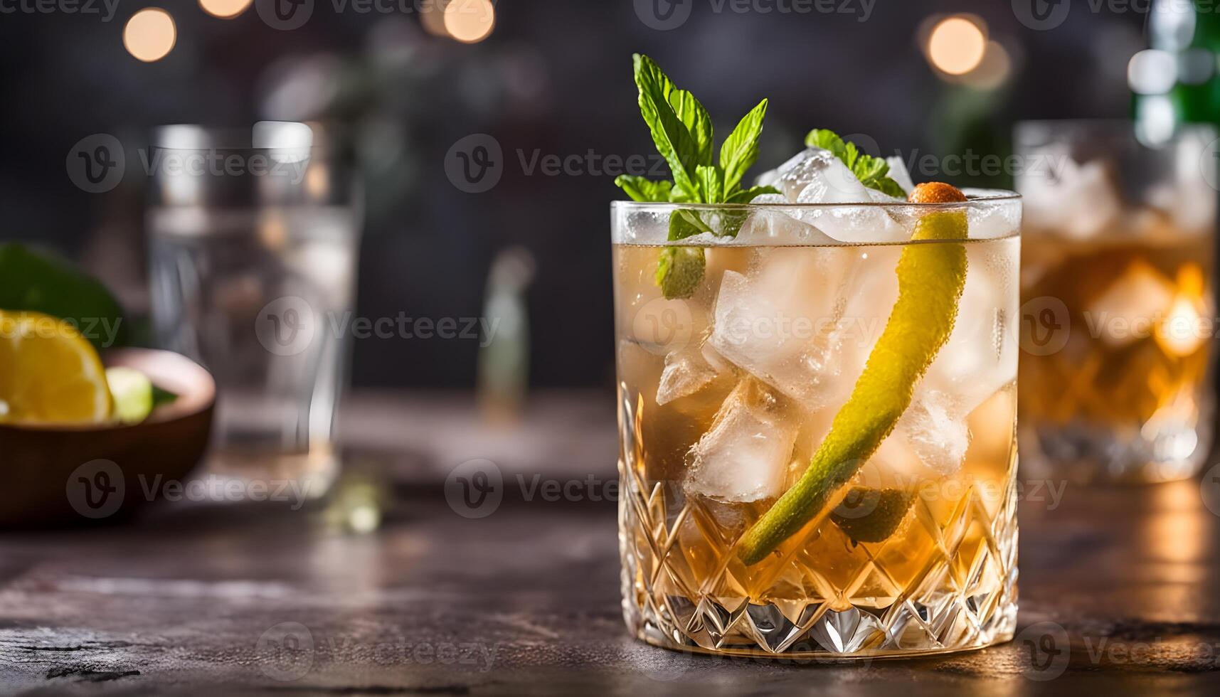 Cold Boozy Rum Anejo Highball Cocktail with Ginger Beer 56710774 Stock Photo at Vecteezy