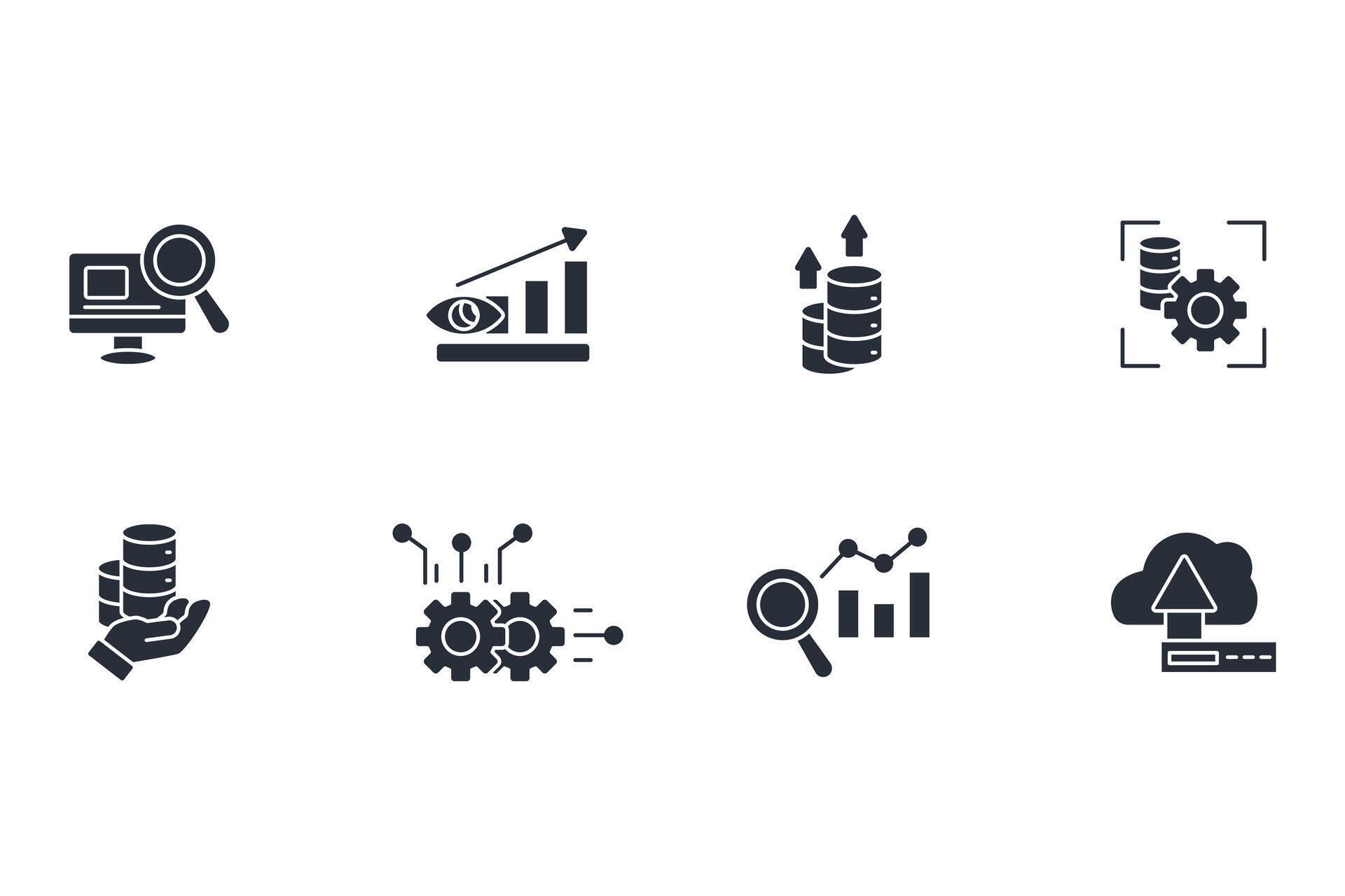 Data analytics icon set.Editable stroke.linear style flat 56727227 ...