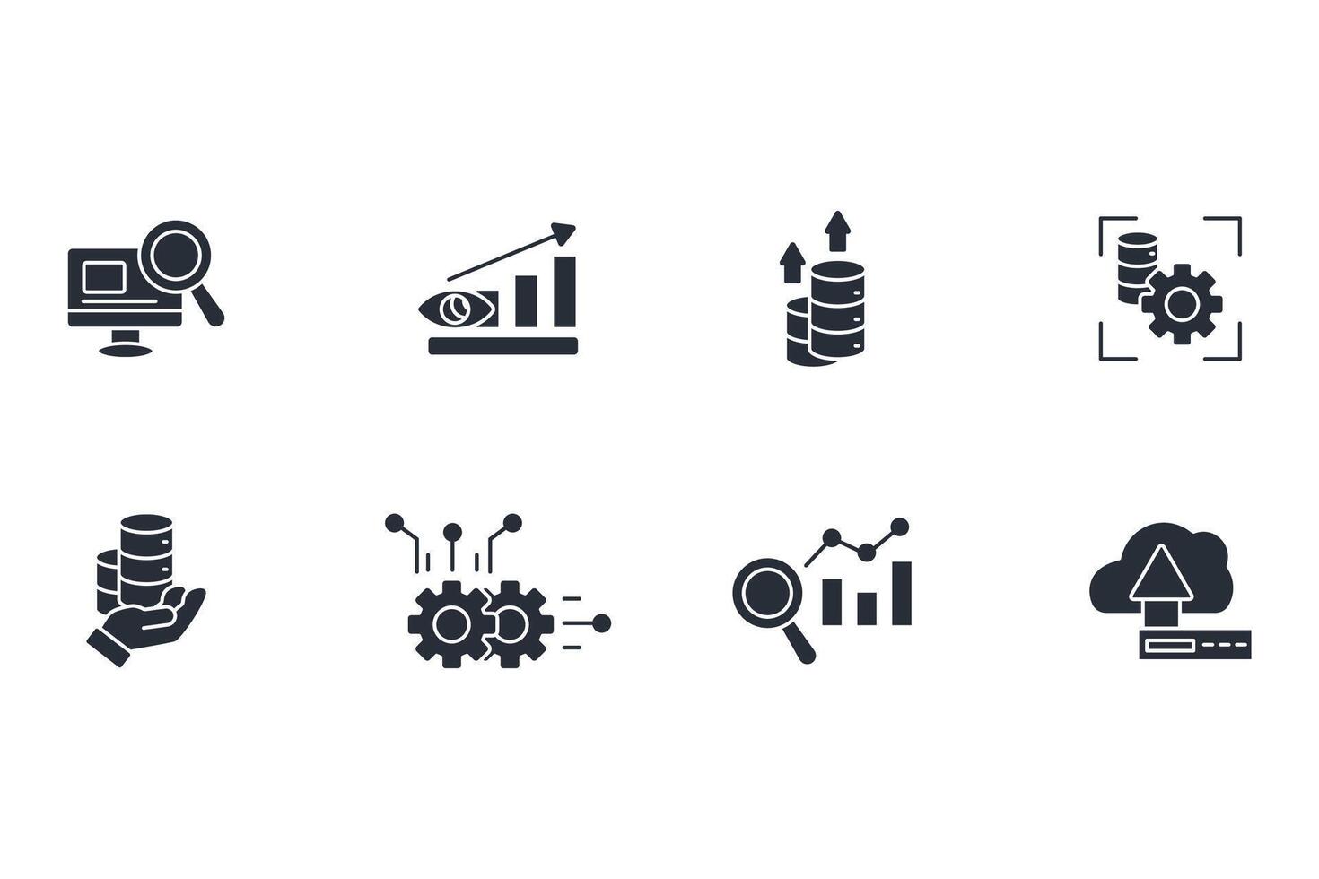 Data analytics icon set.Editable stroke.linear style flat 56727227 Vector Art at Vecteezy