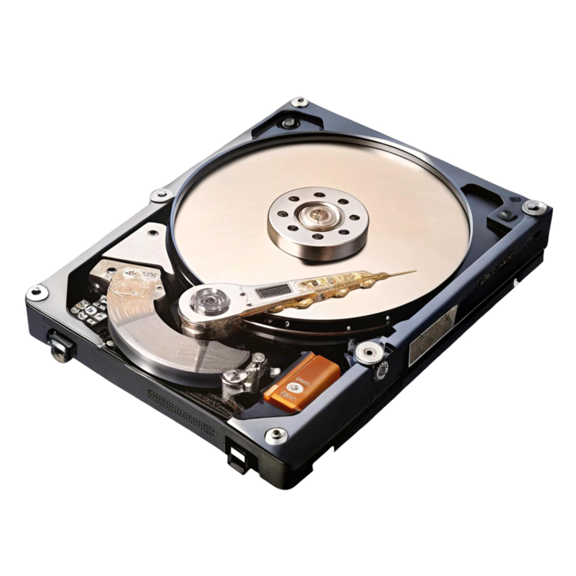 Closeup View Of A Computer Hard Disk Drive Platter And Readwrite Head