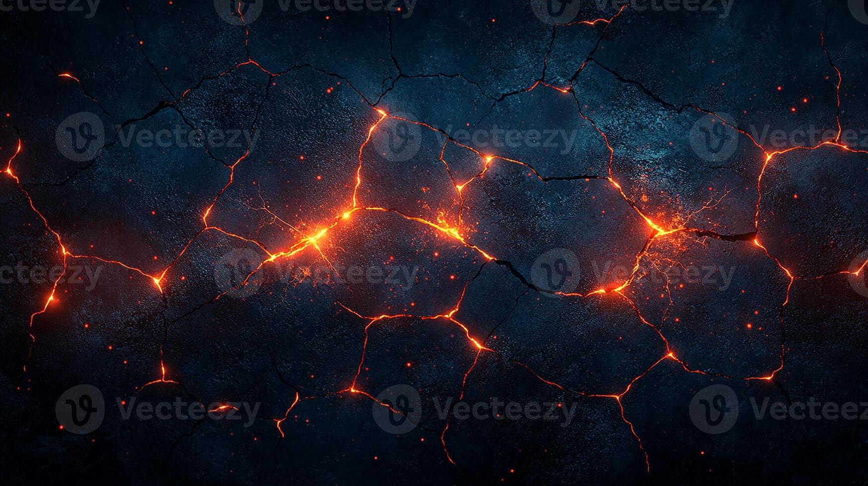 Cracked Volcanic Surface with Glowing Lava Veins 56736634 Stock Photo ...