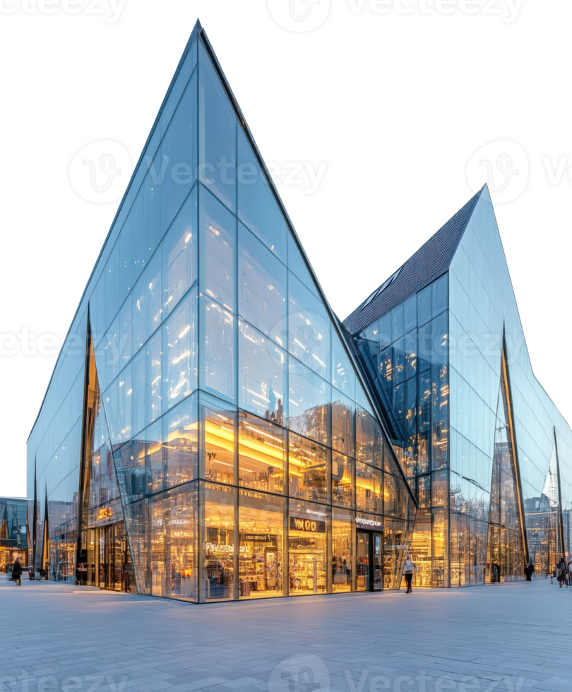 Modern architecture showcase urban city building exterior glass facade ...