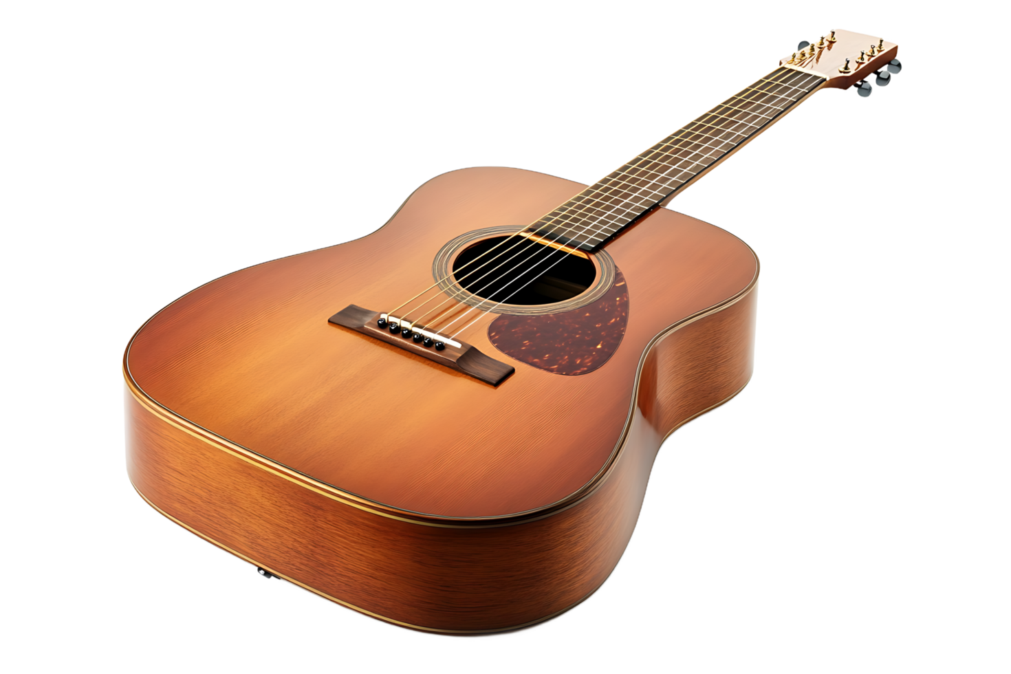 Classic Acoustic Guitar with Rich Wooden Texture 56738178 PNG