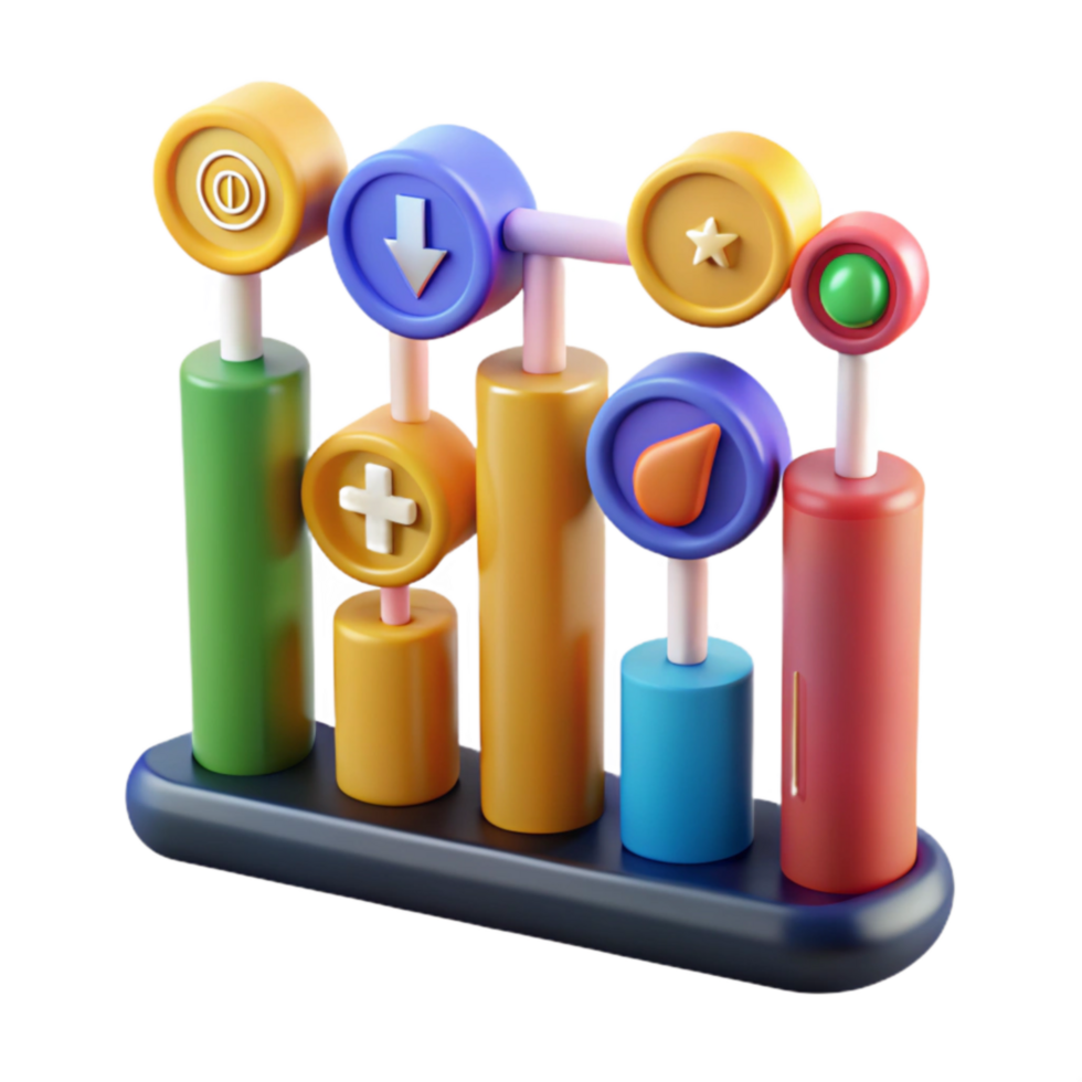 stunning minimalist Colorful 3D Abstract Chart Data Visualization ...