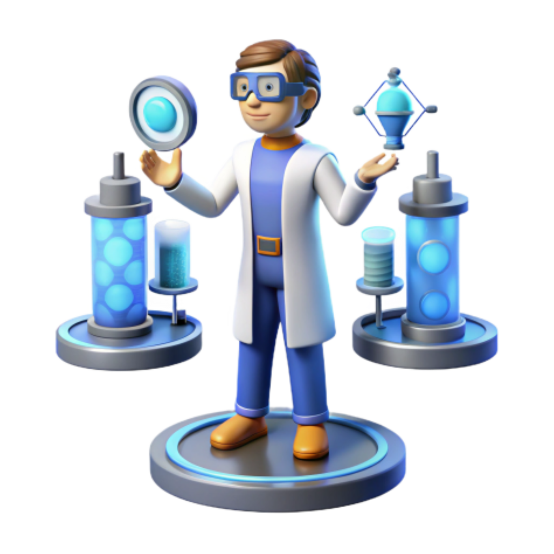 Wonderful Traditional Scientist Exploring Molecular Structures In Lab High Quality 56738925 Png