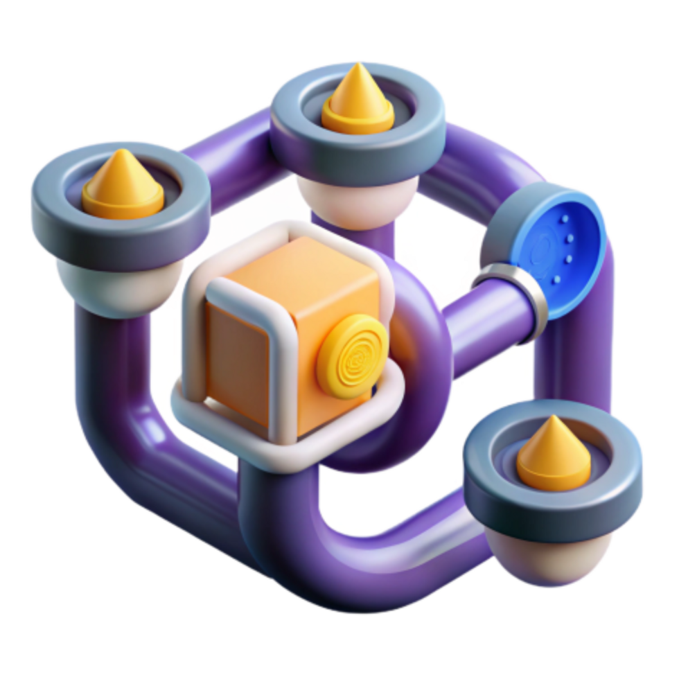 Wonderful Minimalist Abstract 3d Cube Network Interconnected System