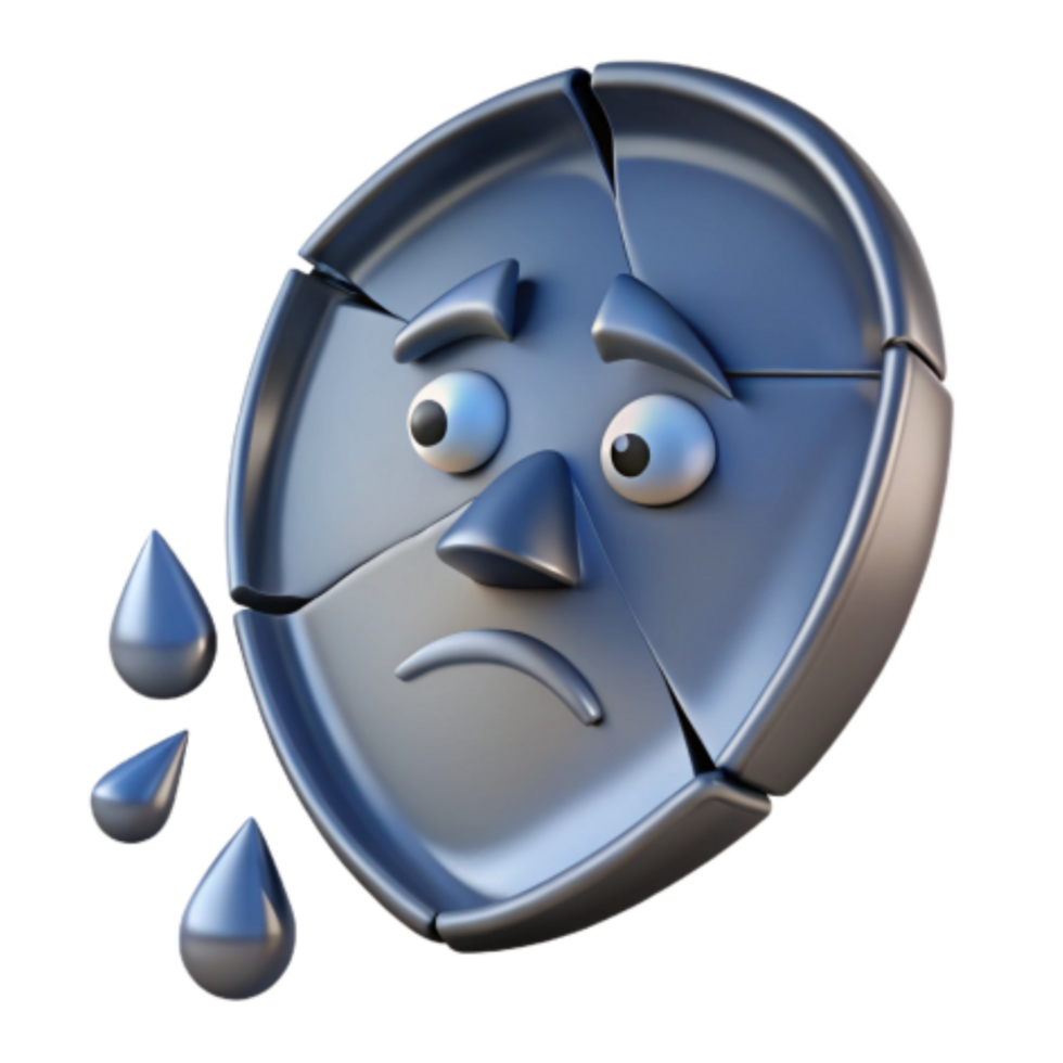 hermosa Clásico destrozado metal cara emoji tristeza y desesperación ...