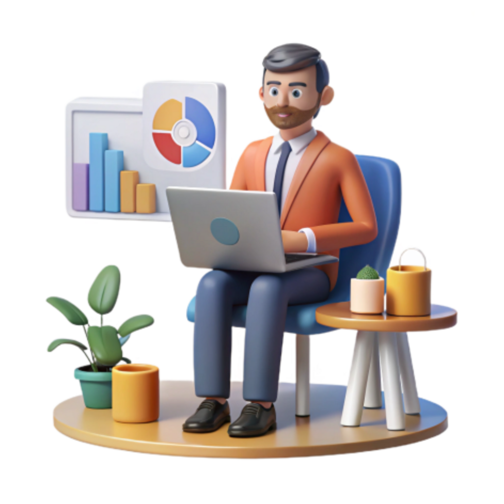 Beautiful Abstract Data Analysis Charts Graphs And Laptop Genuine