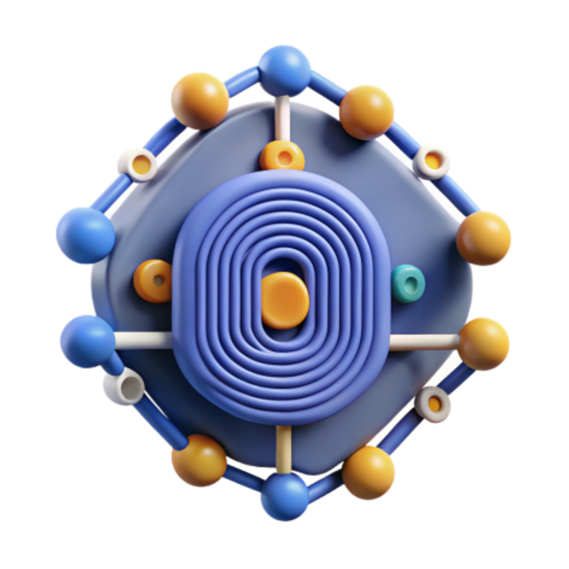 Stunning Traditional Abstract 3d Network Structure Circular Colorful Connected Nodes Genuine