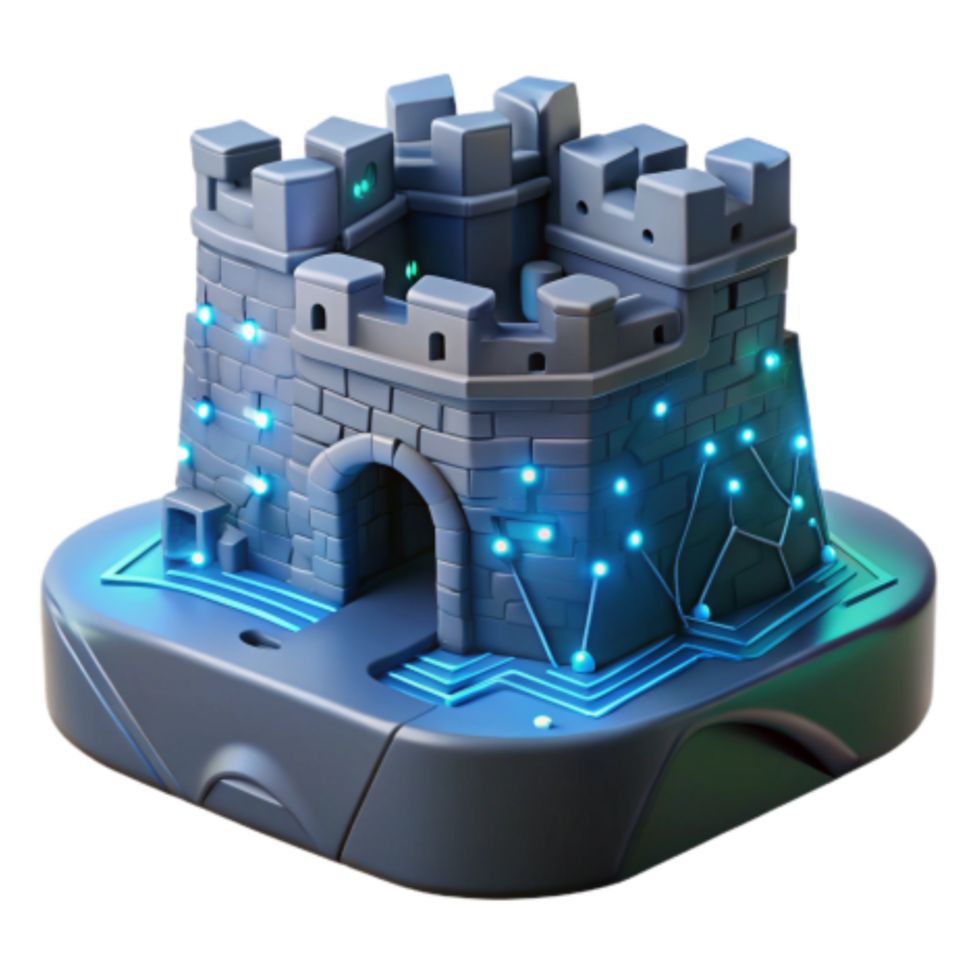 Impressive Artistic Digital Fortress Network Security Data Protection