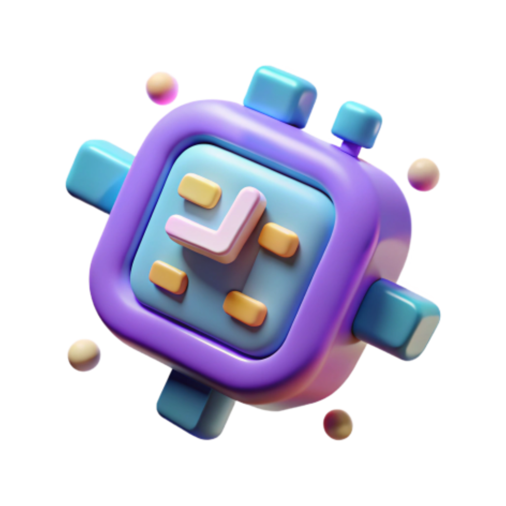 magnificent contemporary 3D Clock Icon Time Management, Colorful Design ...