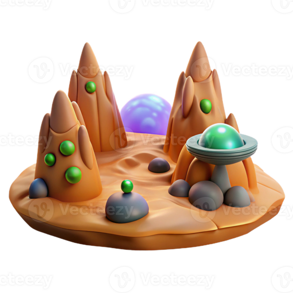 vibrant traditional Alien Planet 3D Render premium 56751755 PNG
