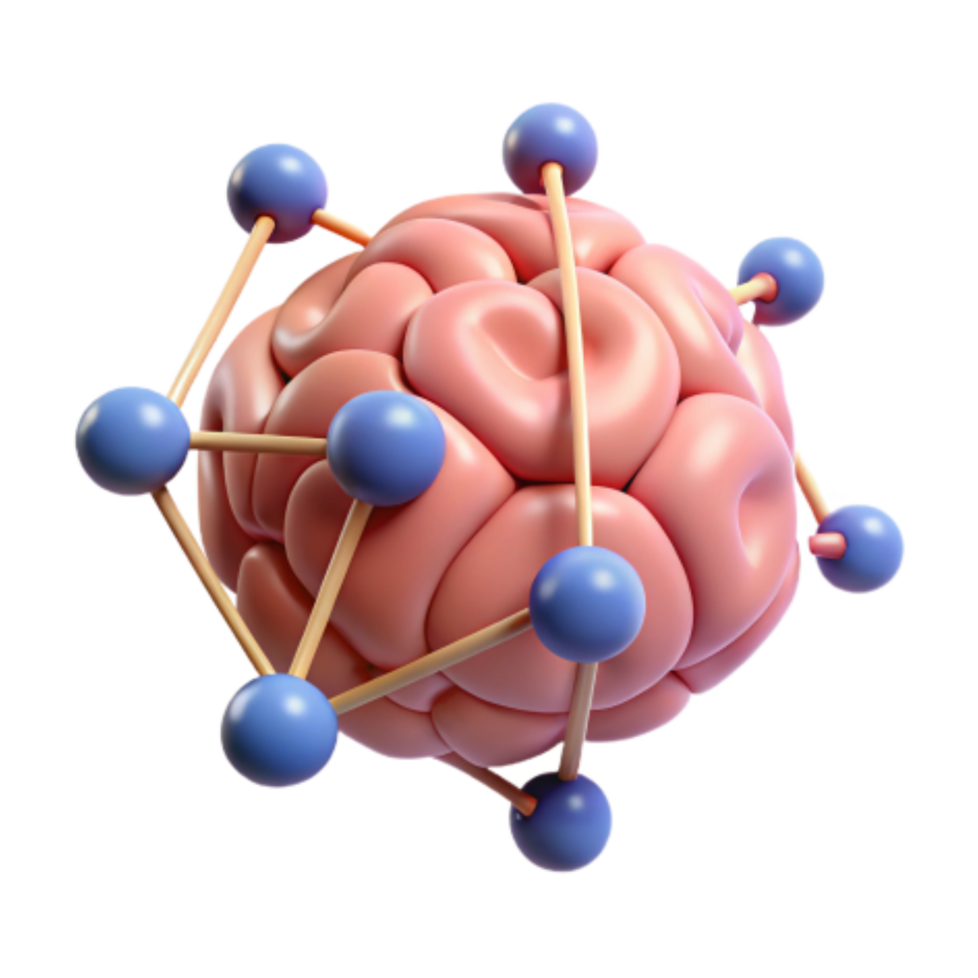 Serene Minimalist Brain Network Connections Neural Pathways Cognitive Function High Quality