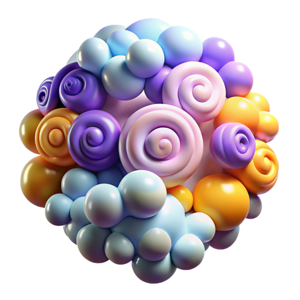 Elegant Contemporary Abstract 3d Render Pastel Swirls And Bubbles 4k