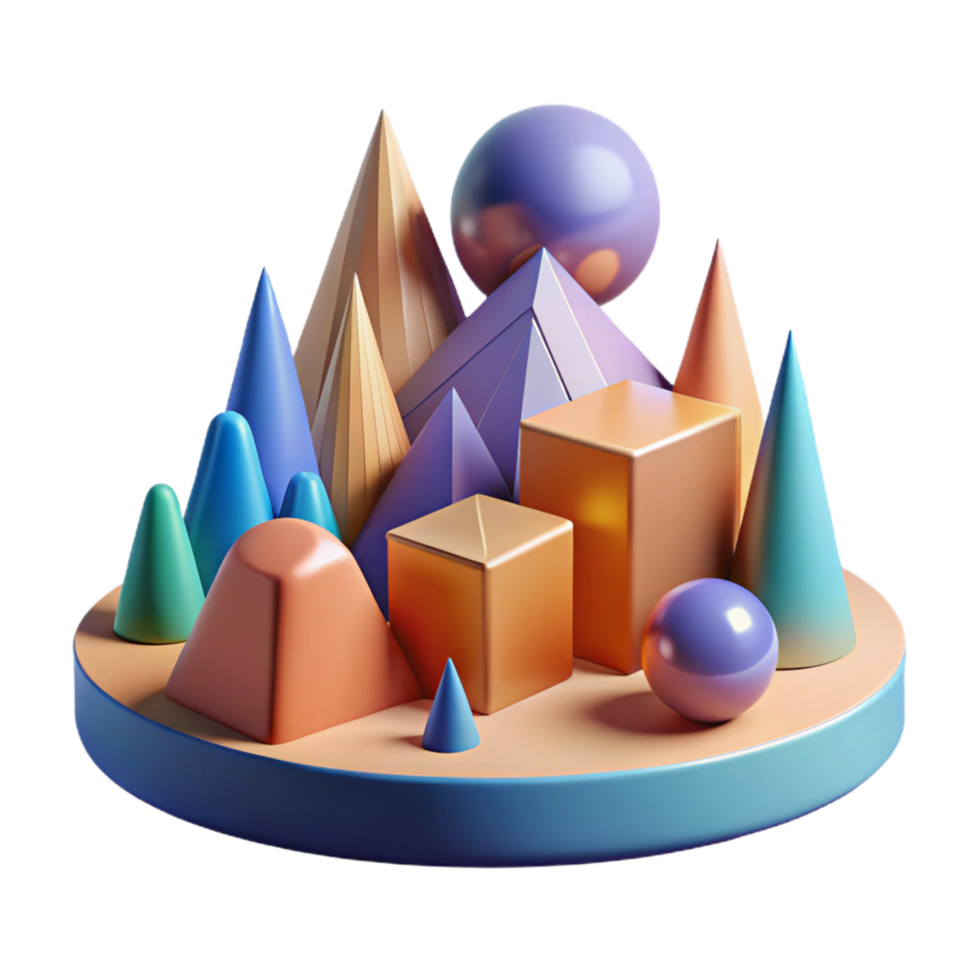 Abstract 3D Geometric Shapes Landscape 56766168 PNG