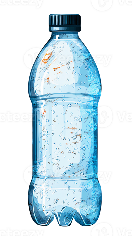 Sparkling water bottle with bubbles on transparent background 56768807 PNG