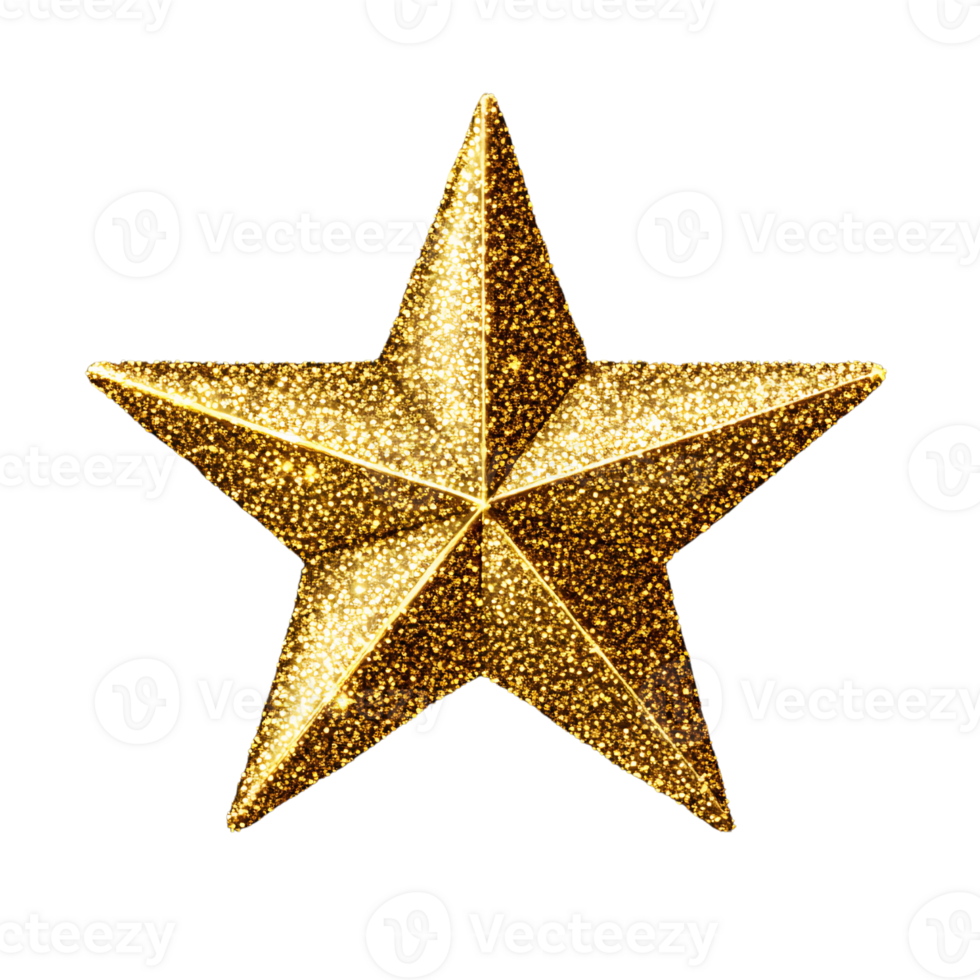 Sparkling Golden Star with Glittery Texture 56769178 PNG